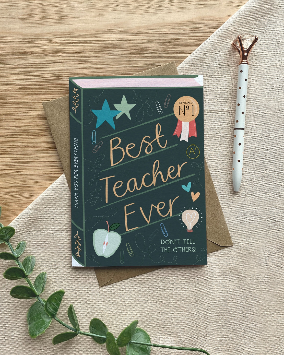 Best Teacher Ever Card – Handmade Nottingham