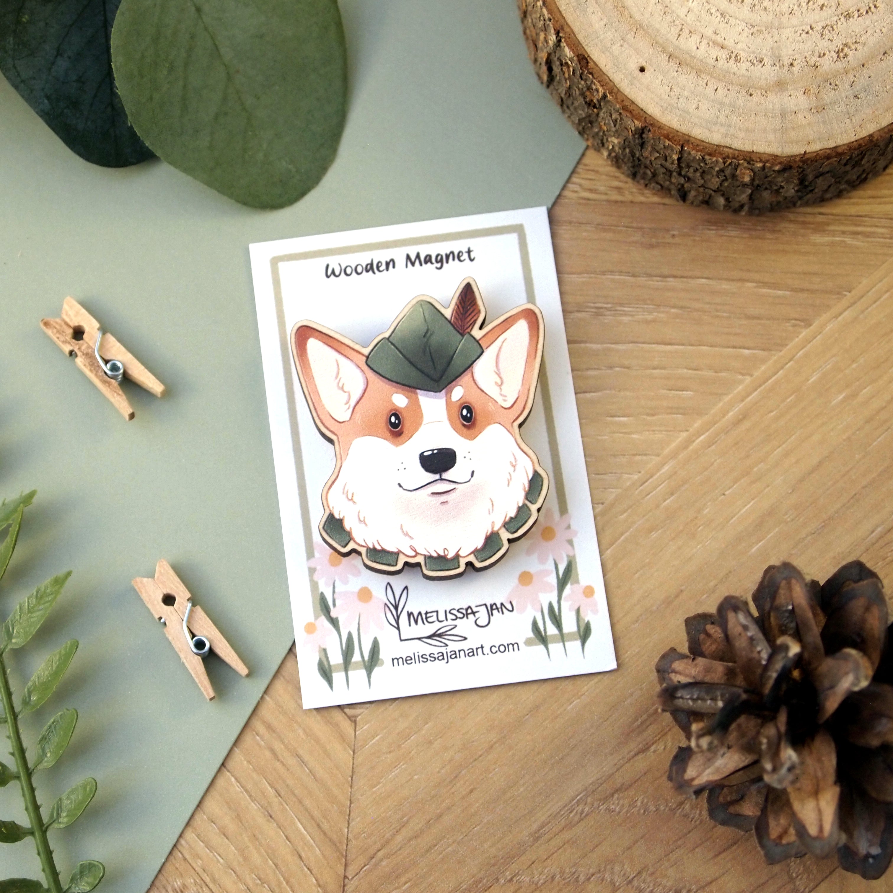 Robin Hood Corgi Magnet – Handmade Nottingham