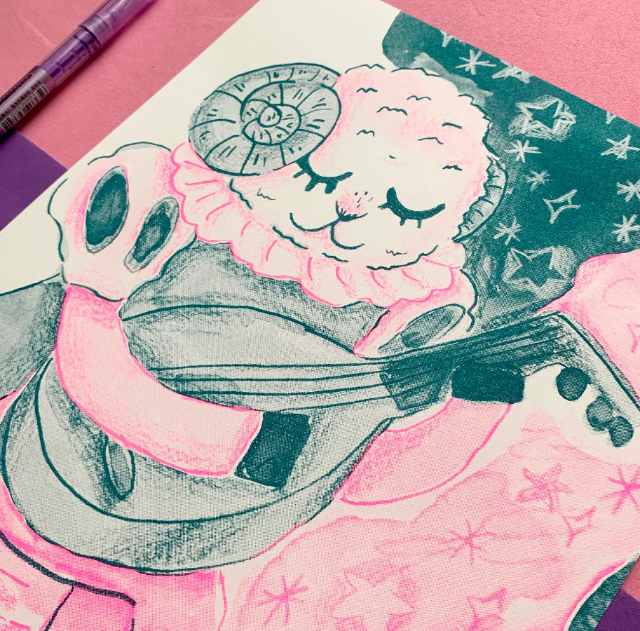 Bahhrd A4 Fantasy Risograph Print – Handmade Nottingham