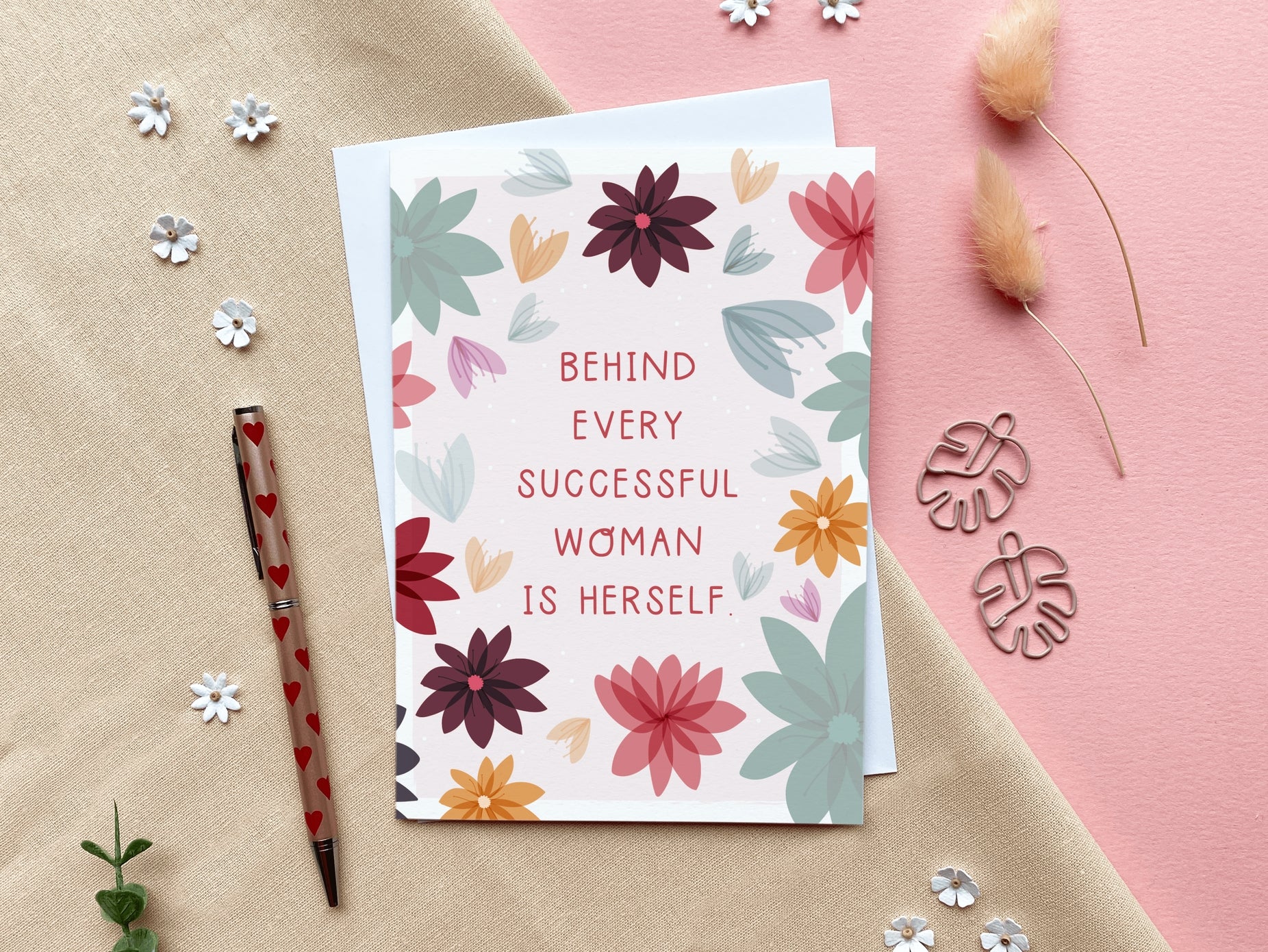 Behind Every Successful Woman Is Herself Card – Handmade Nottingham