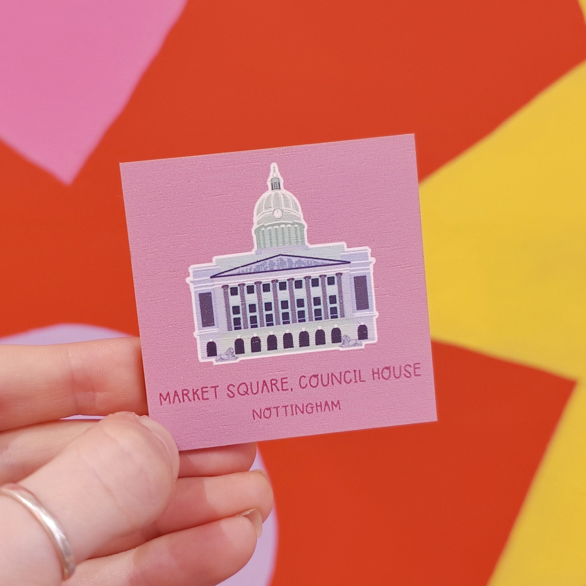 Council House Wooden Magnet – Handmade Nottingham