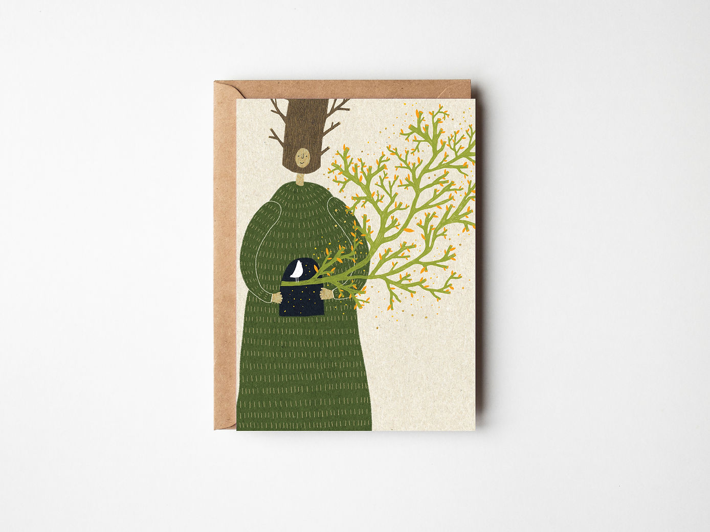 Green tree Card – Handmade Nottingham