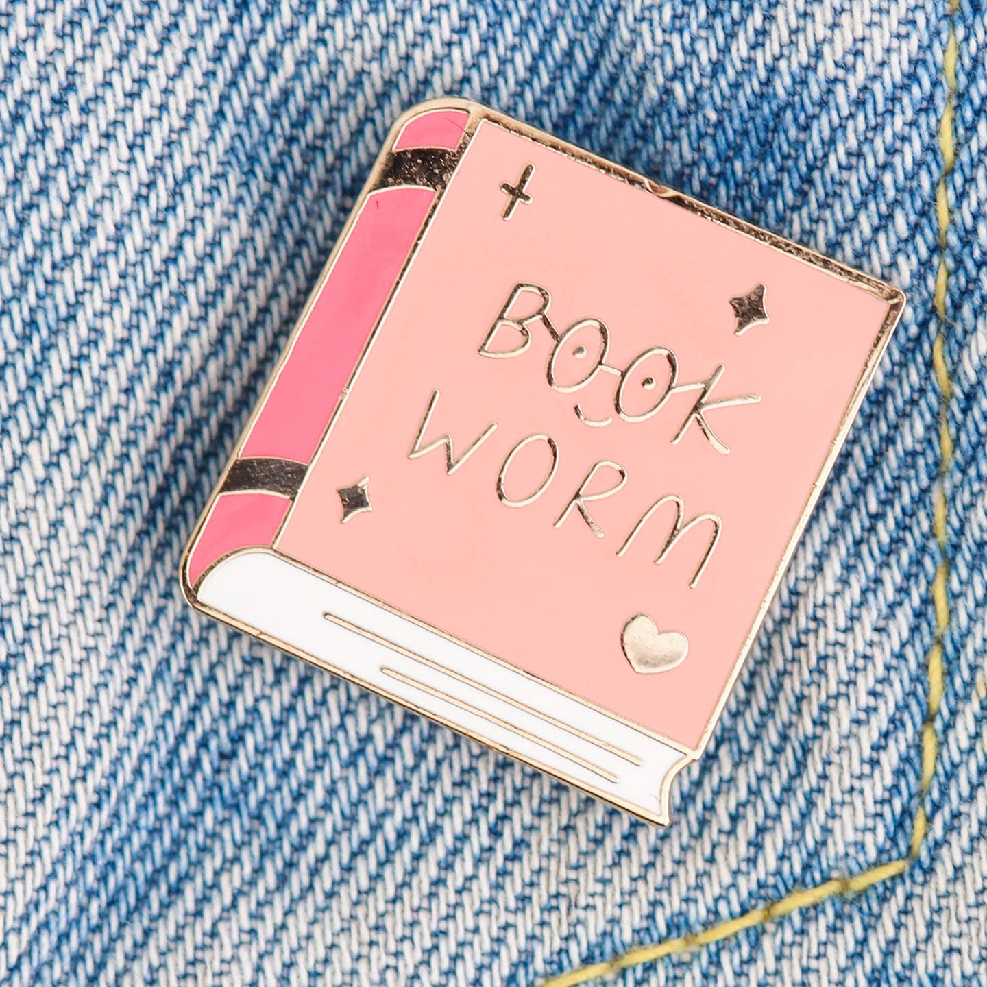 Book Worm Enamel Pin – Handmade Nottingham