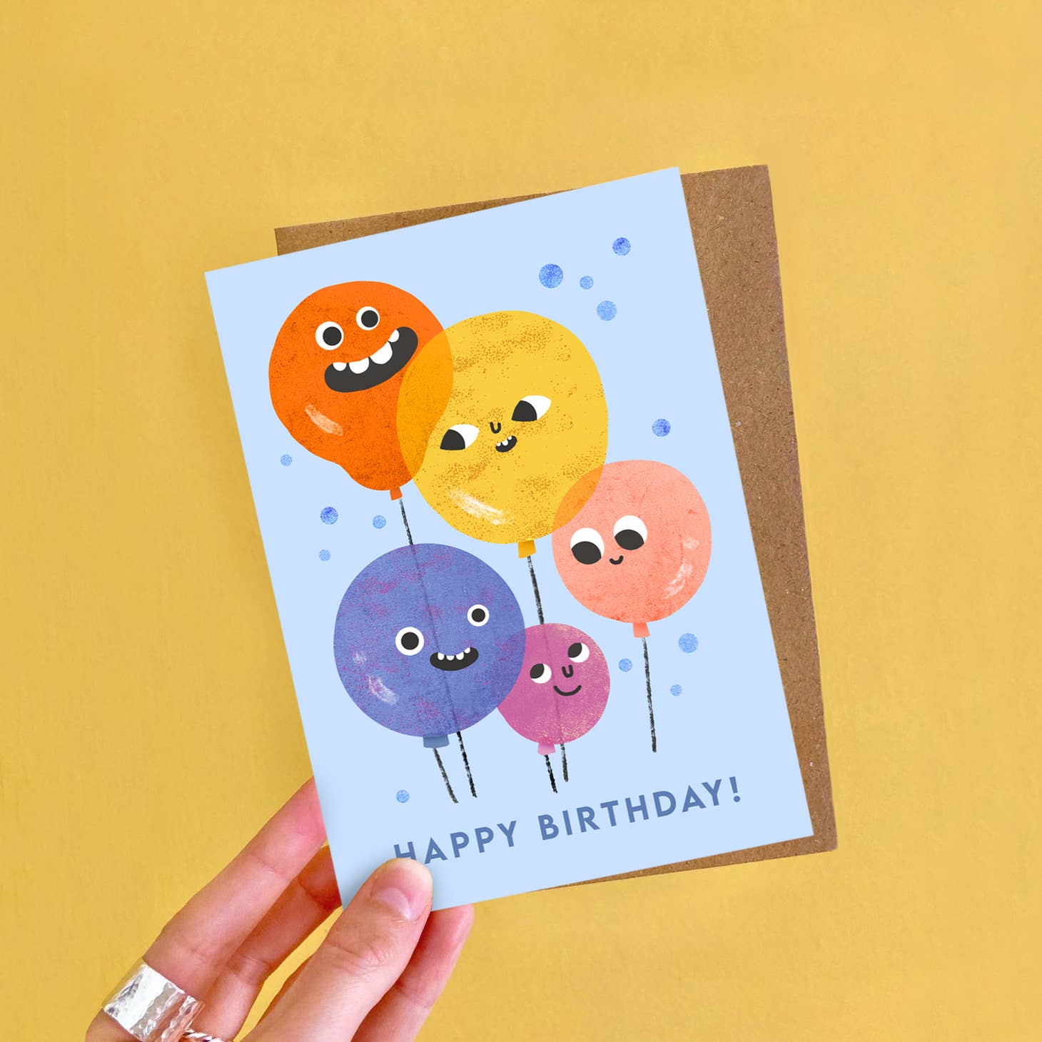 Balloon Faces Greeting Card – Handmade Nottingham