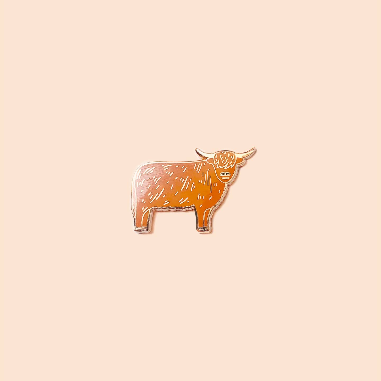 Highland Cow Enamel Pin – Handmade Nottingham
