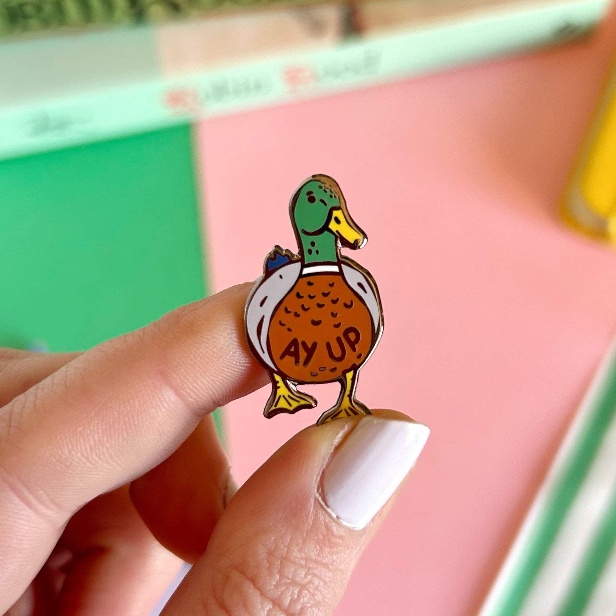 Ay Up Enamel Pin – Handmade Nottingham