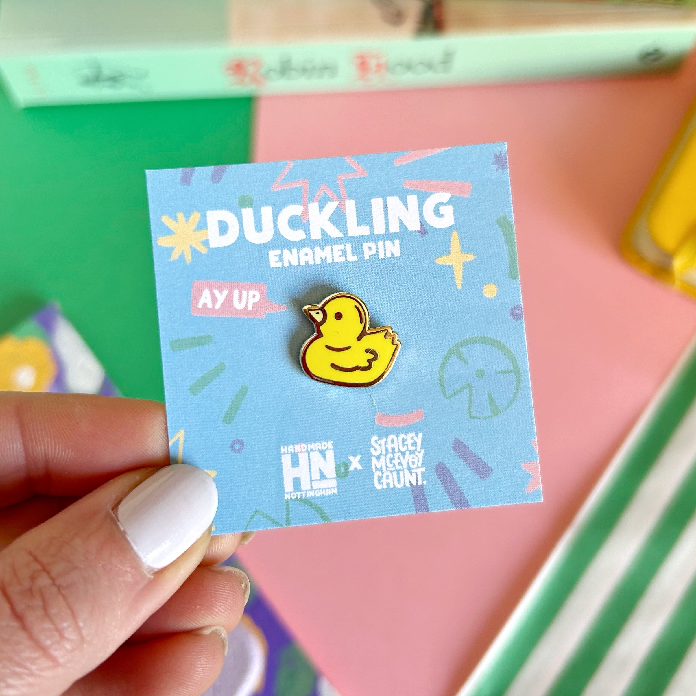 Duckling Enamel Pin – Handmade Nottingham