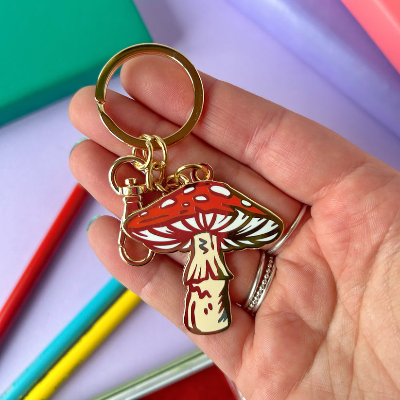Red Mushroom Keyring – Handmade Nottingham