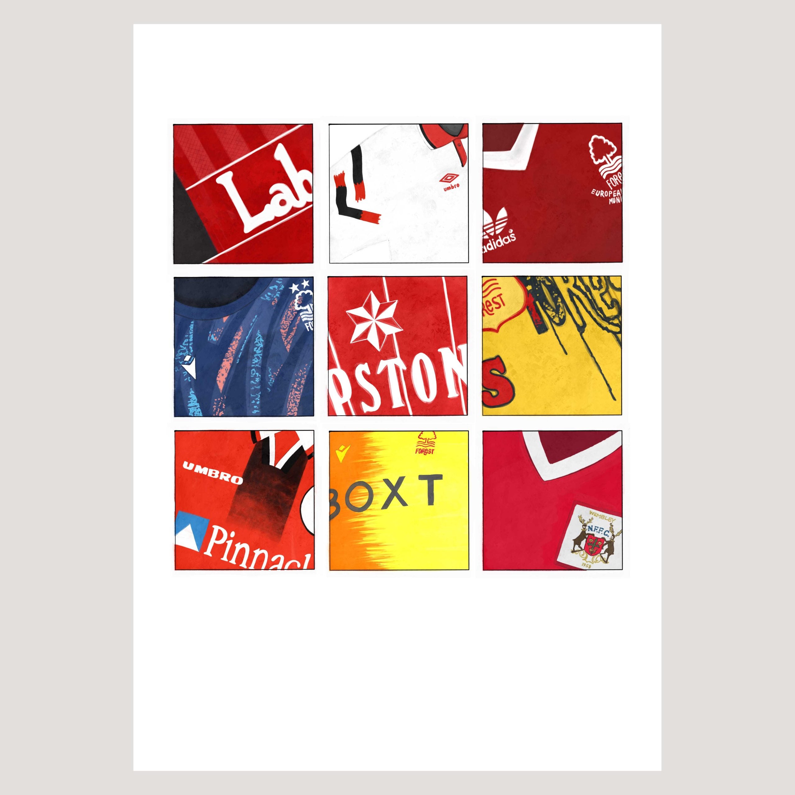 Nottingham Forest - Iconic moments A4 Print – Handmade Nottingham