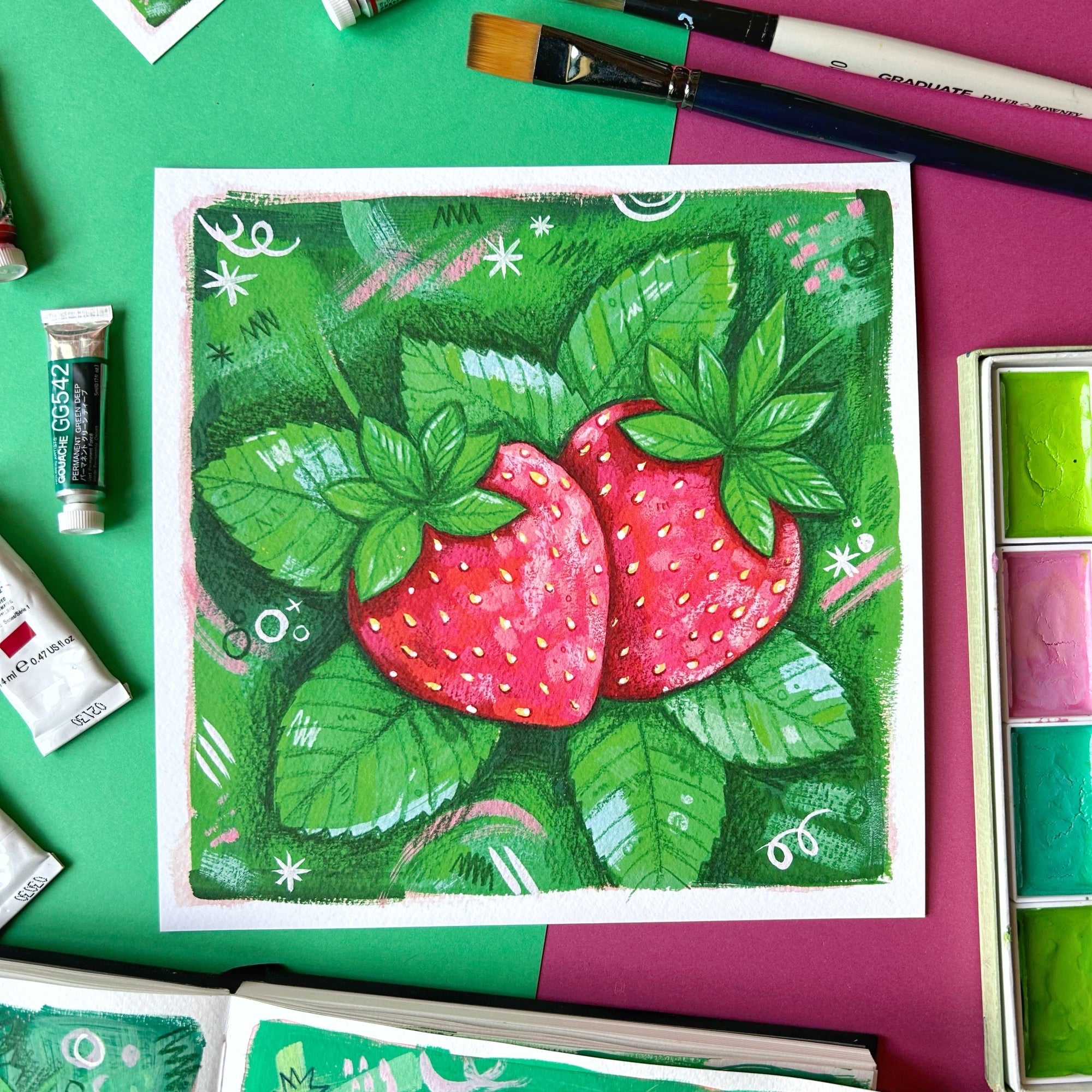 Strawberry Print – Handmade Nottingham