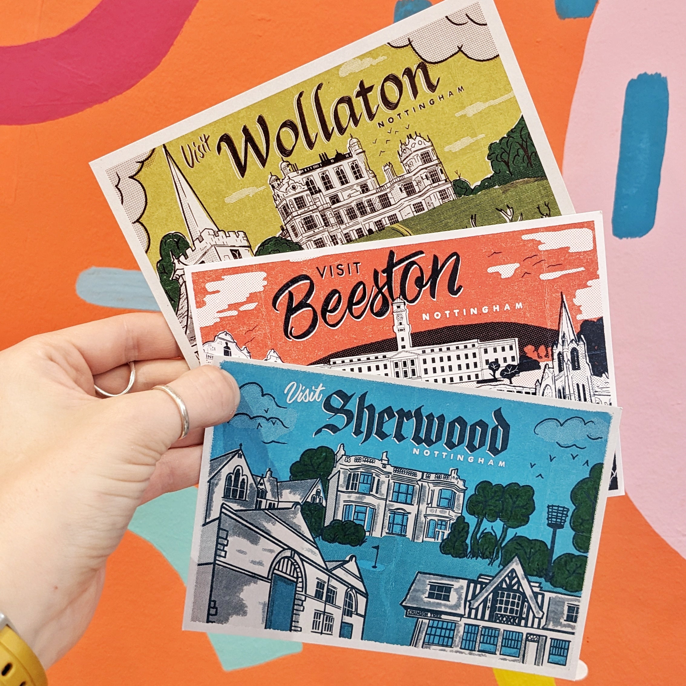 Visit Nottingham Postcard – Handmade Nottingham