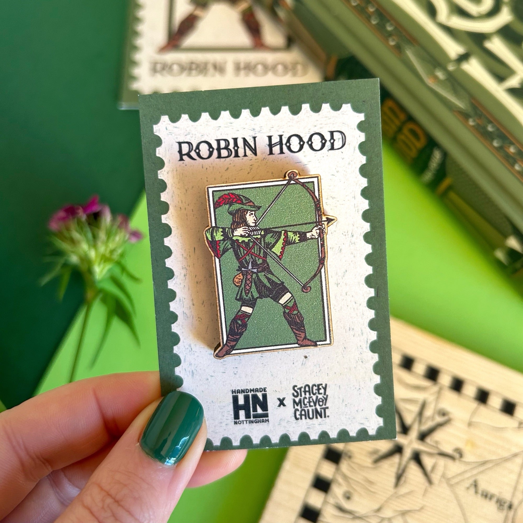 Robin Hood Wooden Pin – Handmade Nottingham