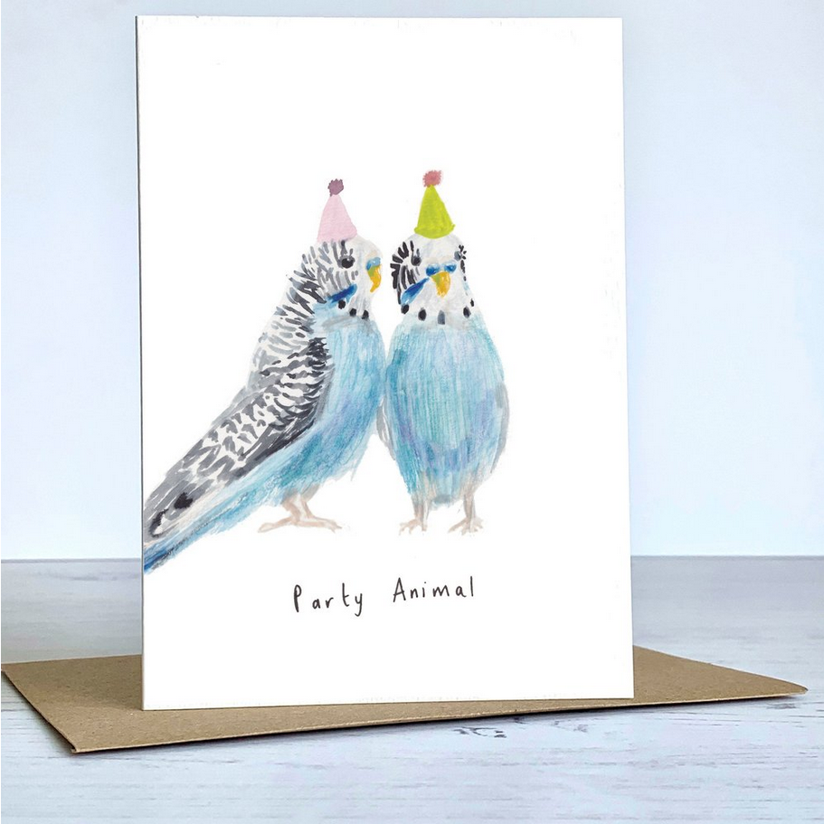 Budgies Party Animal Card – Handmade Nottingham