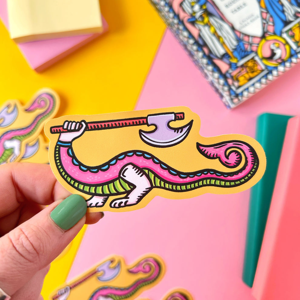 Axe Head Medieval Marginalia Sticker – Handmade Nottingham