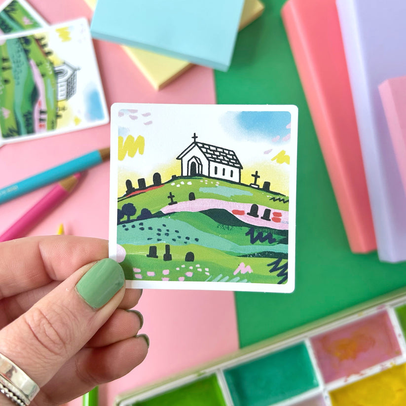 Little Church Sticker – Handmade Nottingham