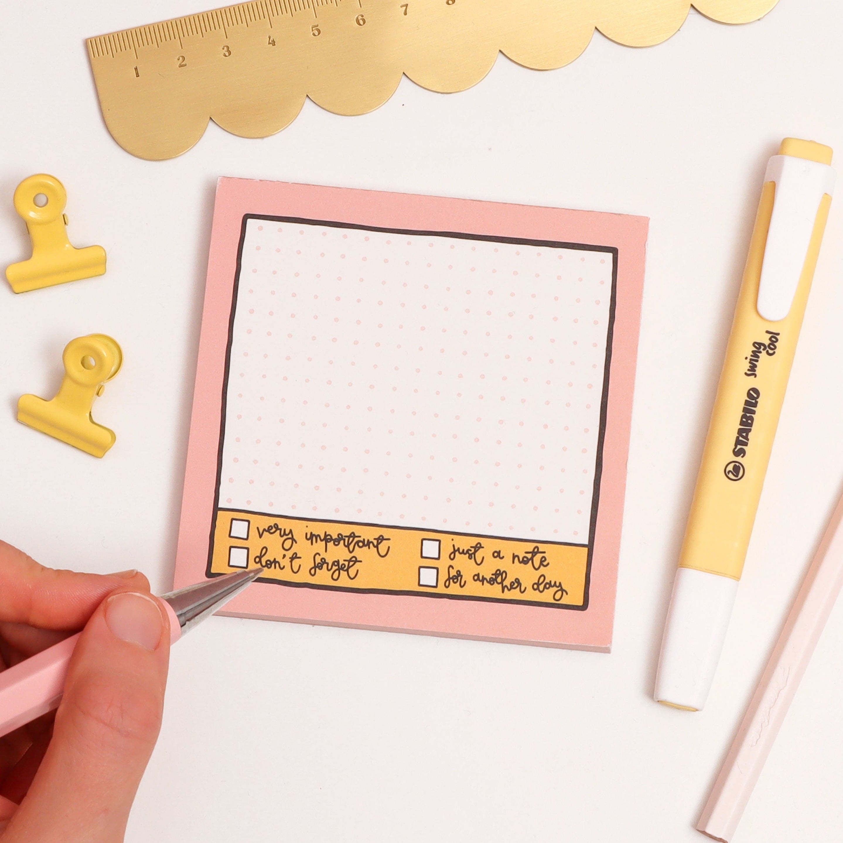 Memo Pad - Pink Grid – Handmade Nottingham