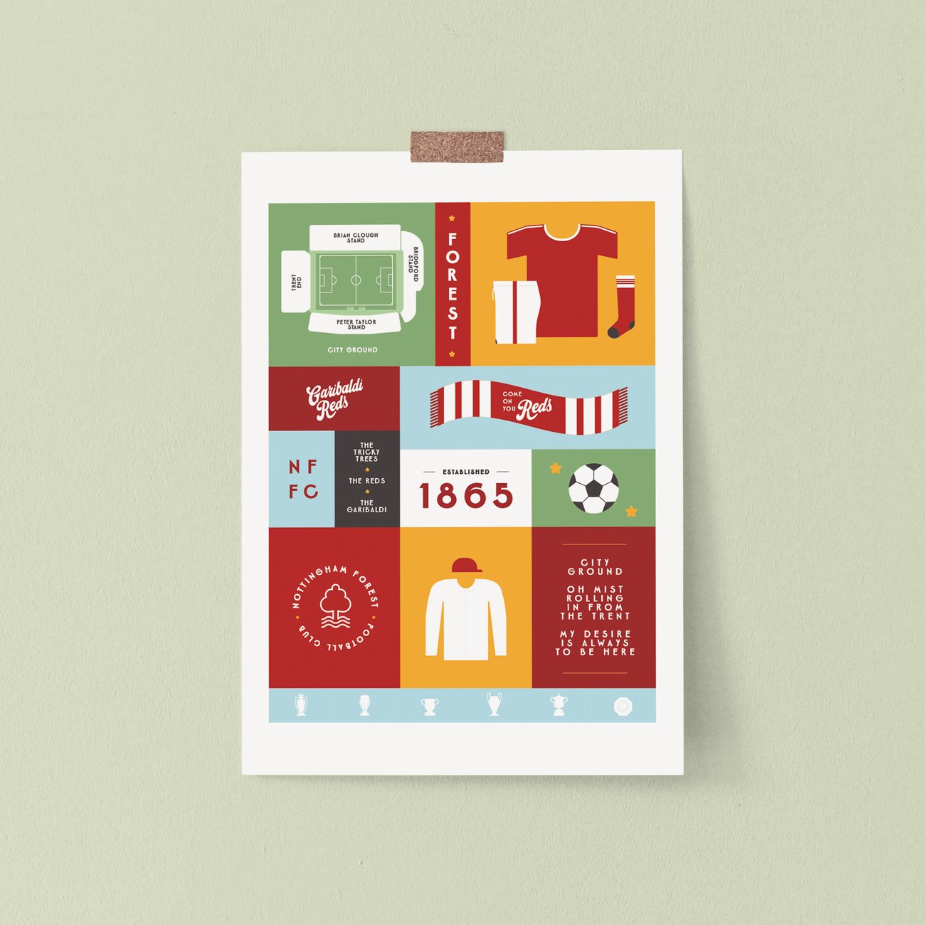 Nottingham Forest Fan A3 Print – Handmade Nottingham