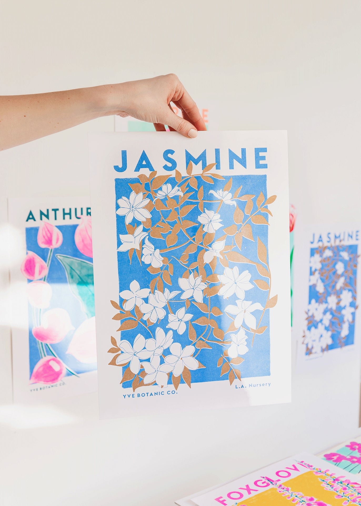 Jasmine Flower Risograph Print – Handmade Nottingham