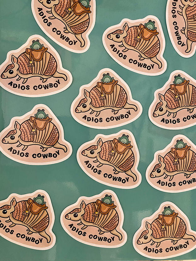 Adios Cowboy Sticker – Handmade Nottingham