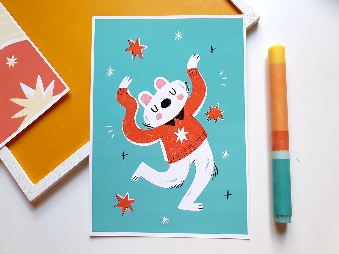 Dancing Bear Print – Handmade Nottingham