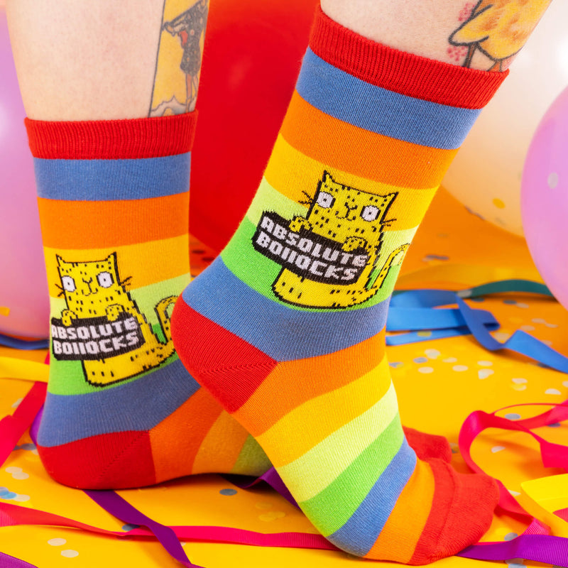 Absolute Bollocks Rainbow Socks – Handmade Nottingham