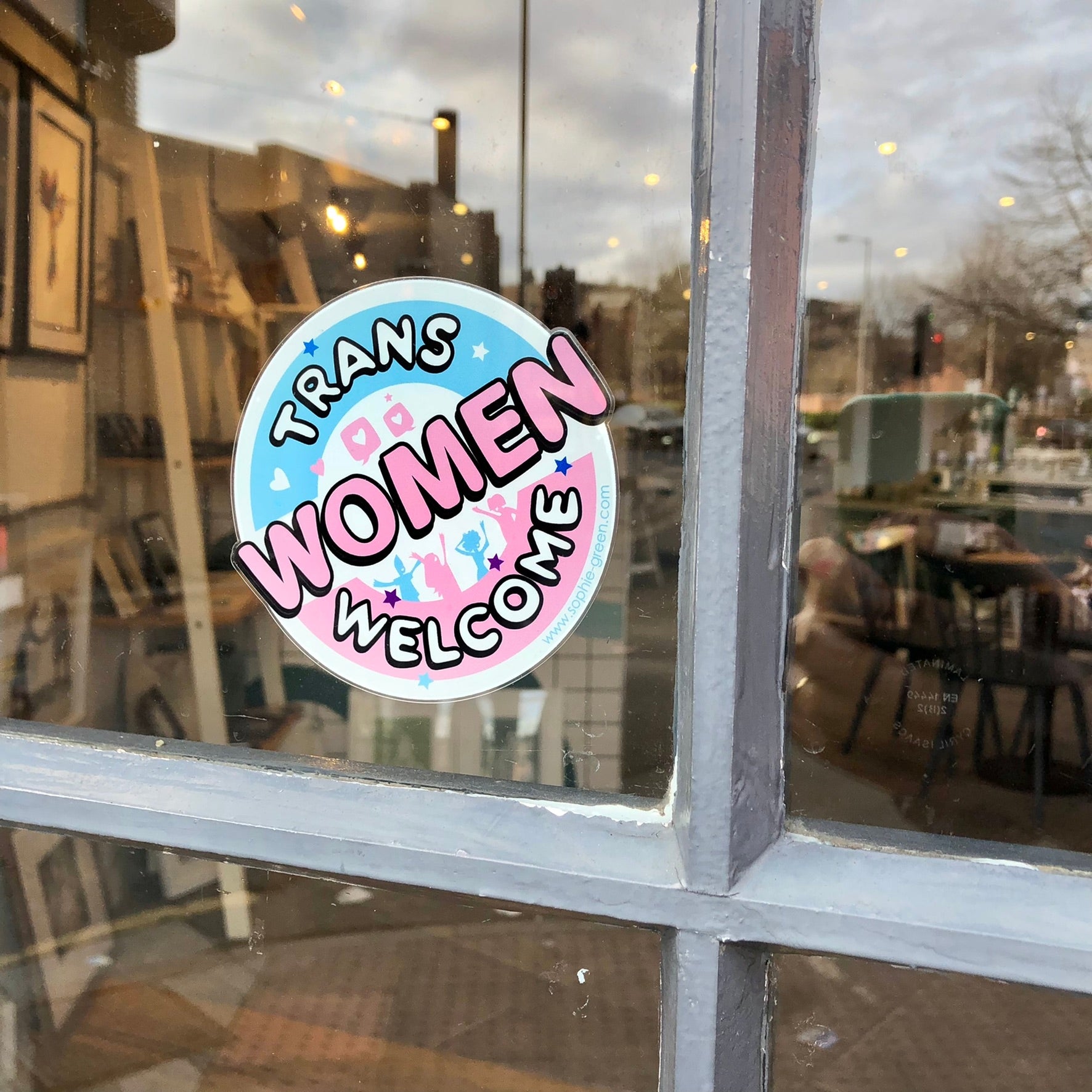 Trans Women Welcome Window Sticker – Handmade Nottingham