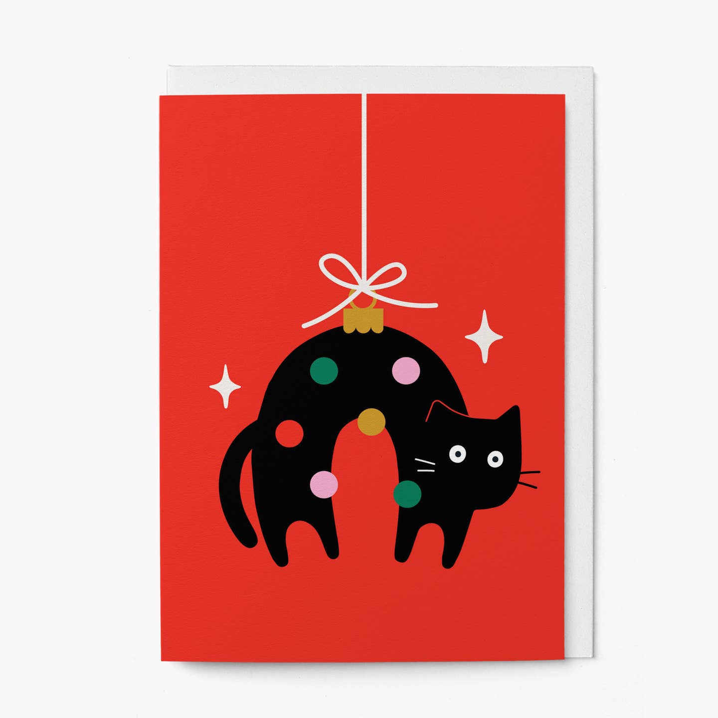 Christmas Decoration Cat Card – Handmade Nottingham
