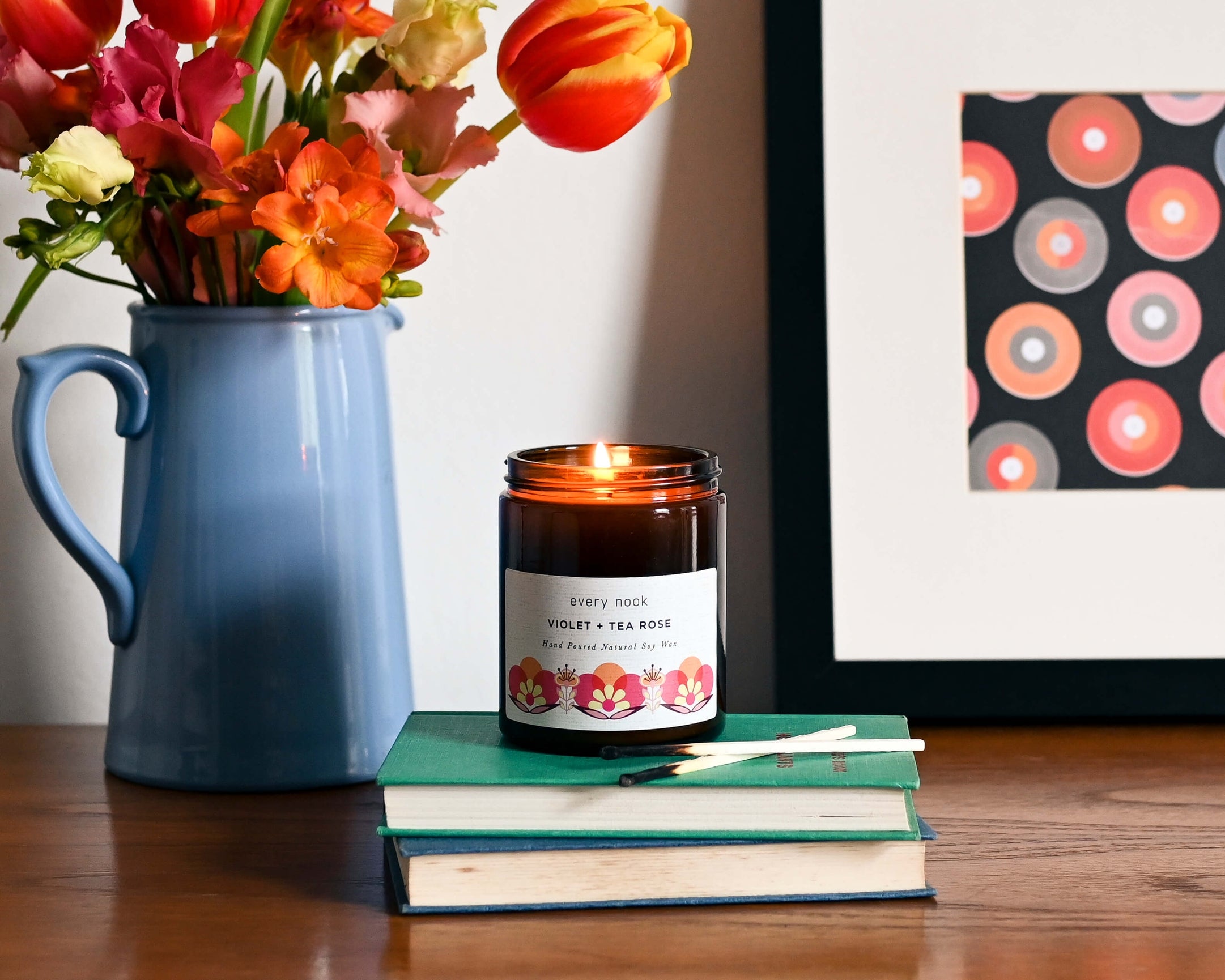 Violet + Tea Rose Candle – Handmade Nottingham