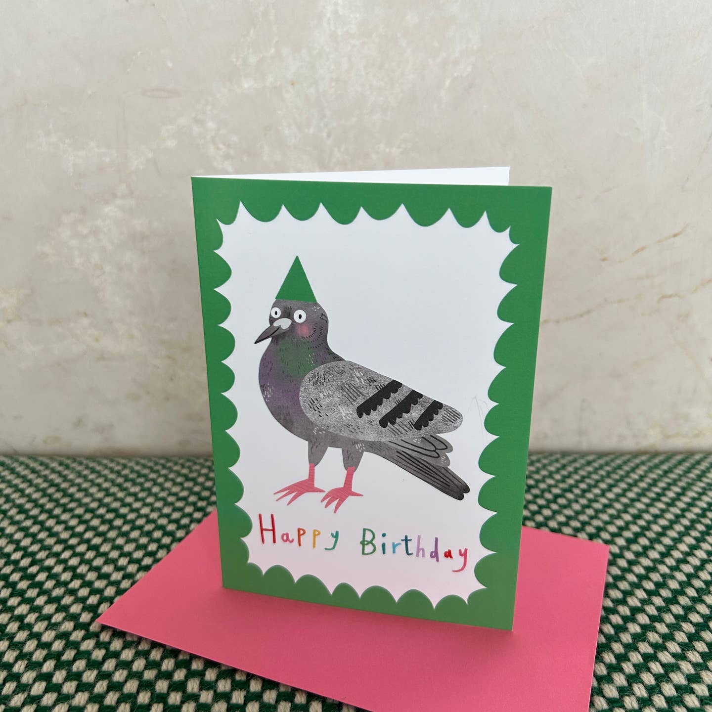 Happy Birthday Pigeon Card – Handmade Nottingham