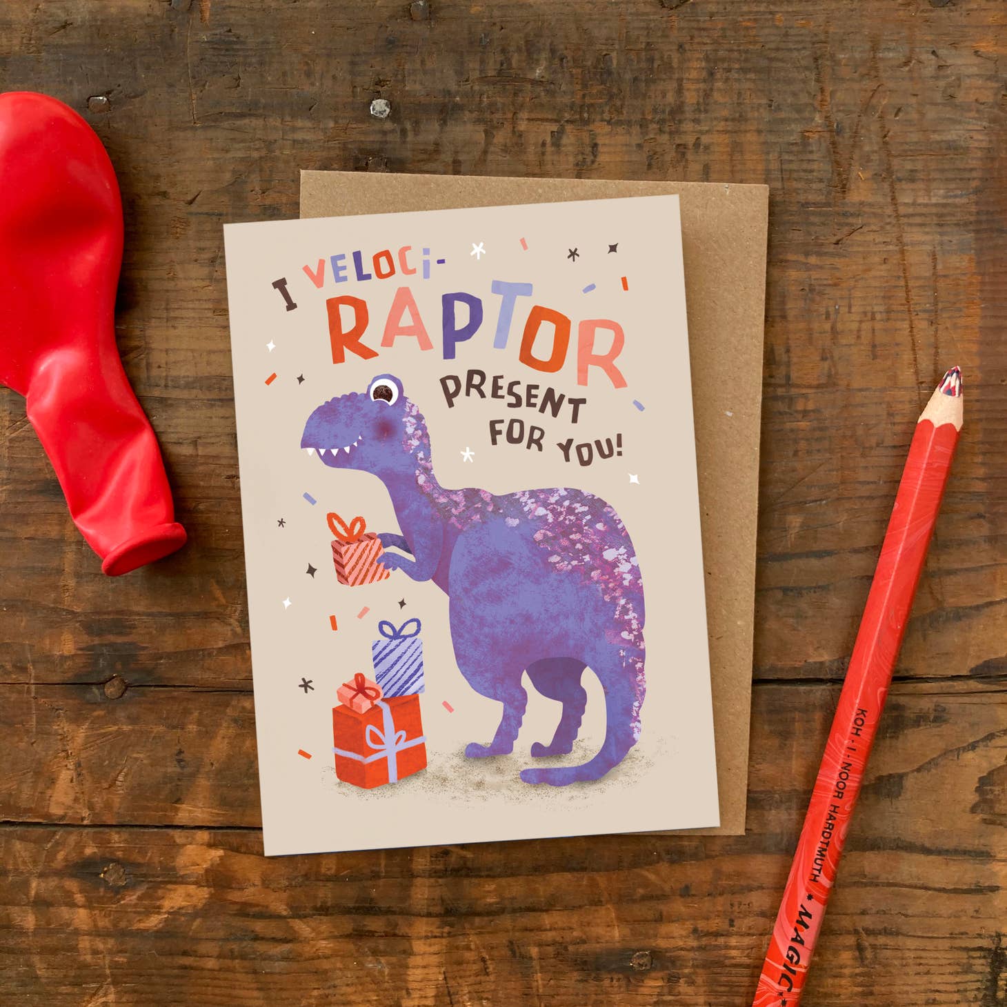 Veloci-raptor Present Birthday Card – Handmade Nottingham
