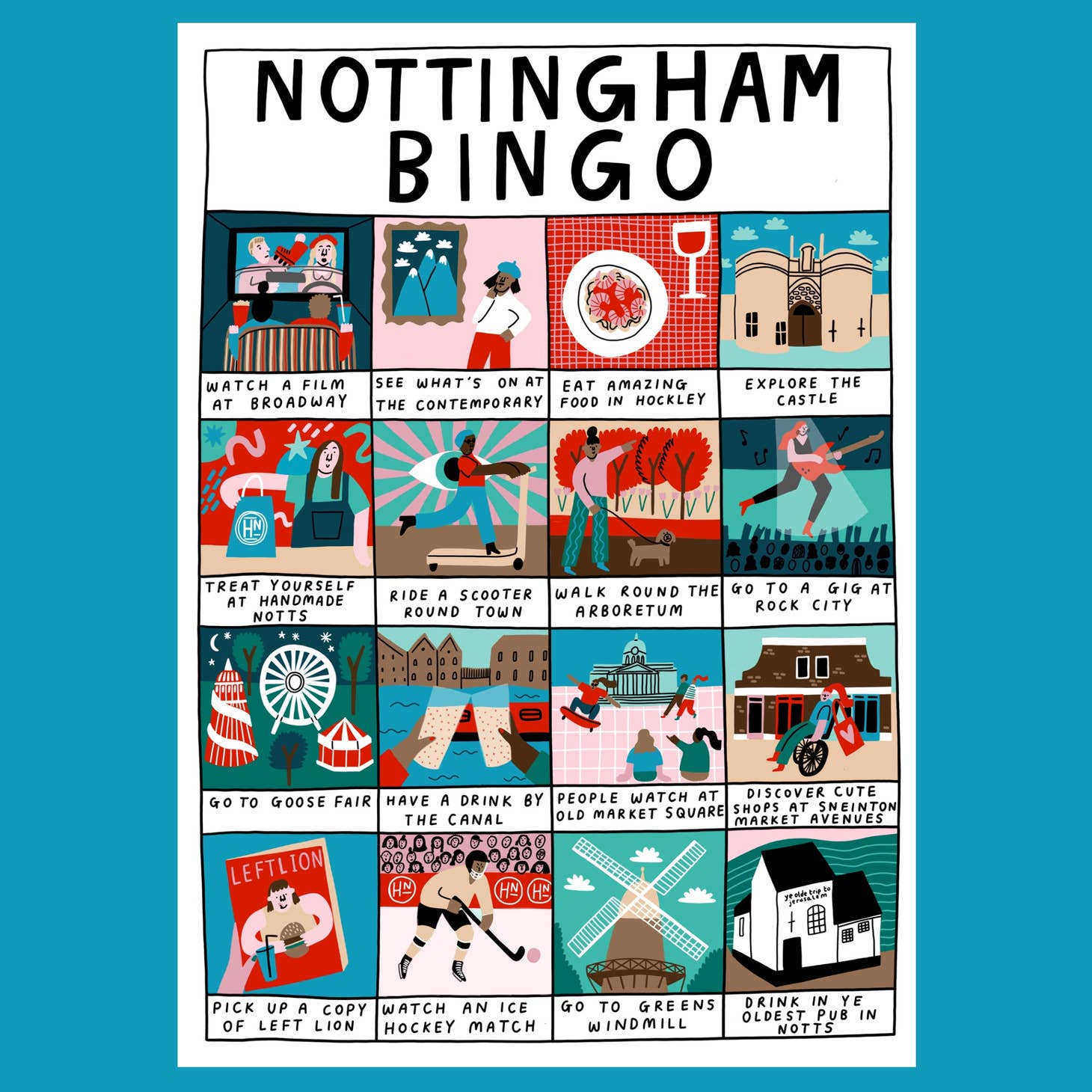 Nottingham Bingo Postcard – Handmade Nottingham