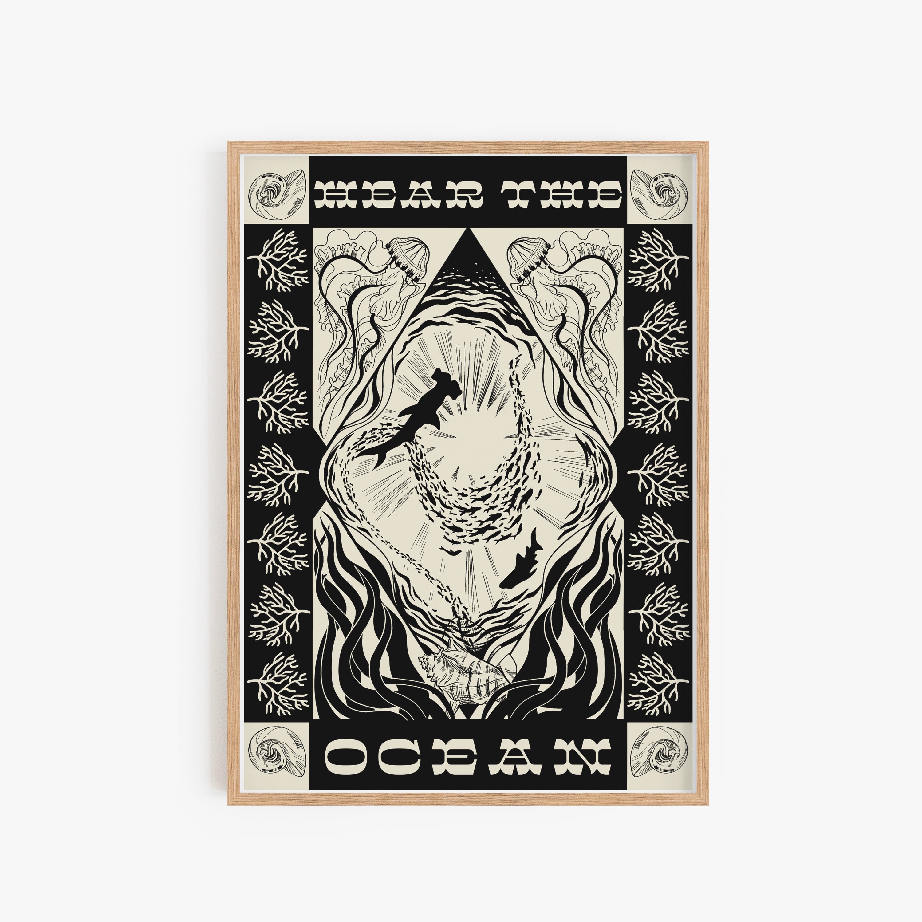 Hear The Ocean A4 Print – Handmade Nottingham