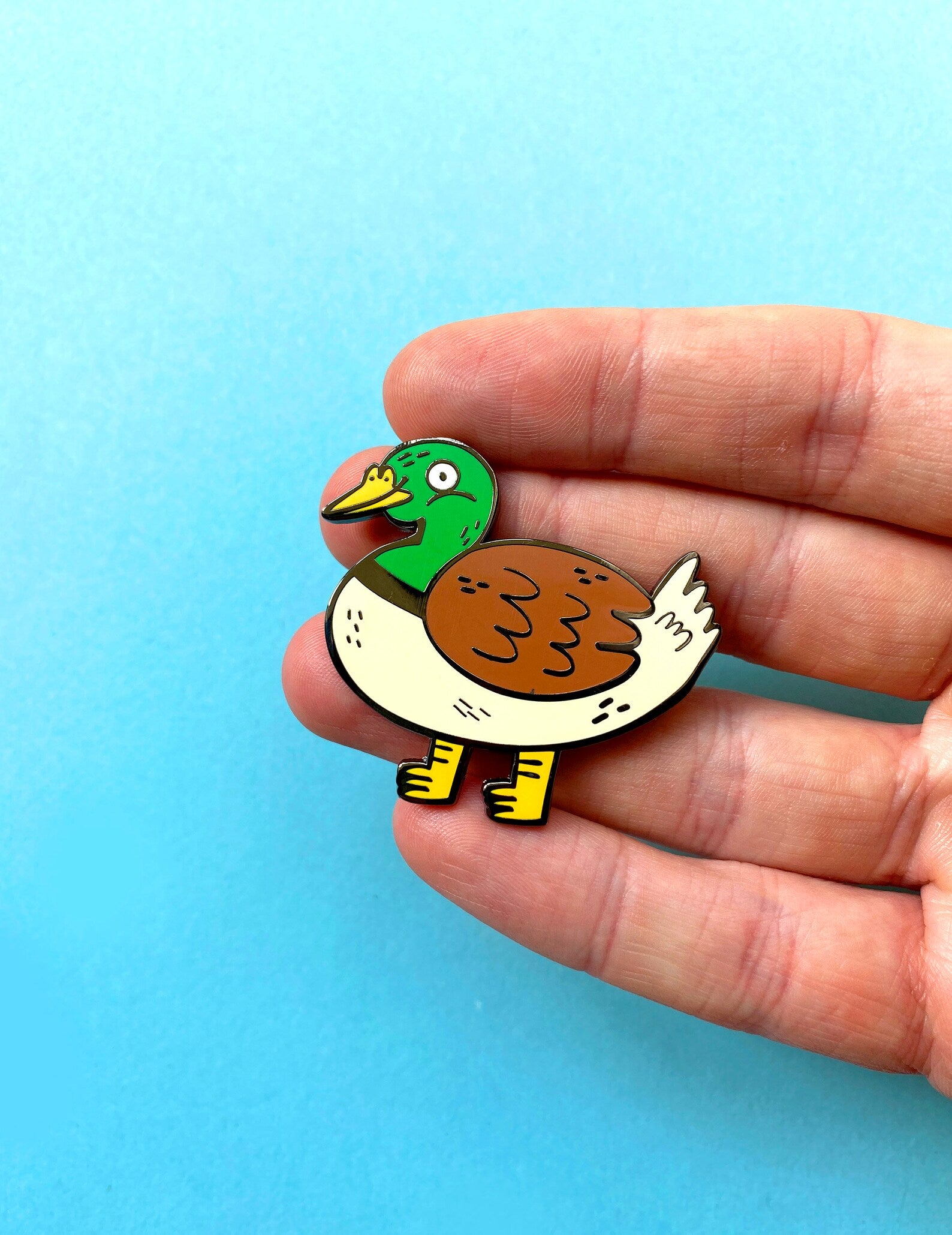 Mallard Duck Enamel Pin – Handmade Nottingham