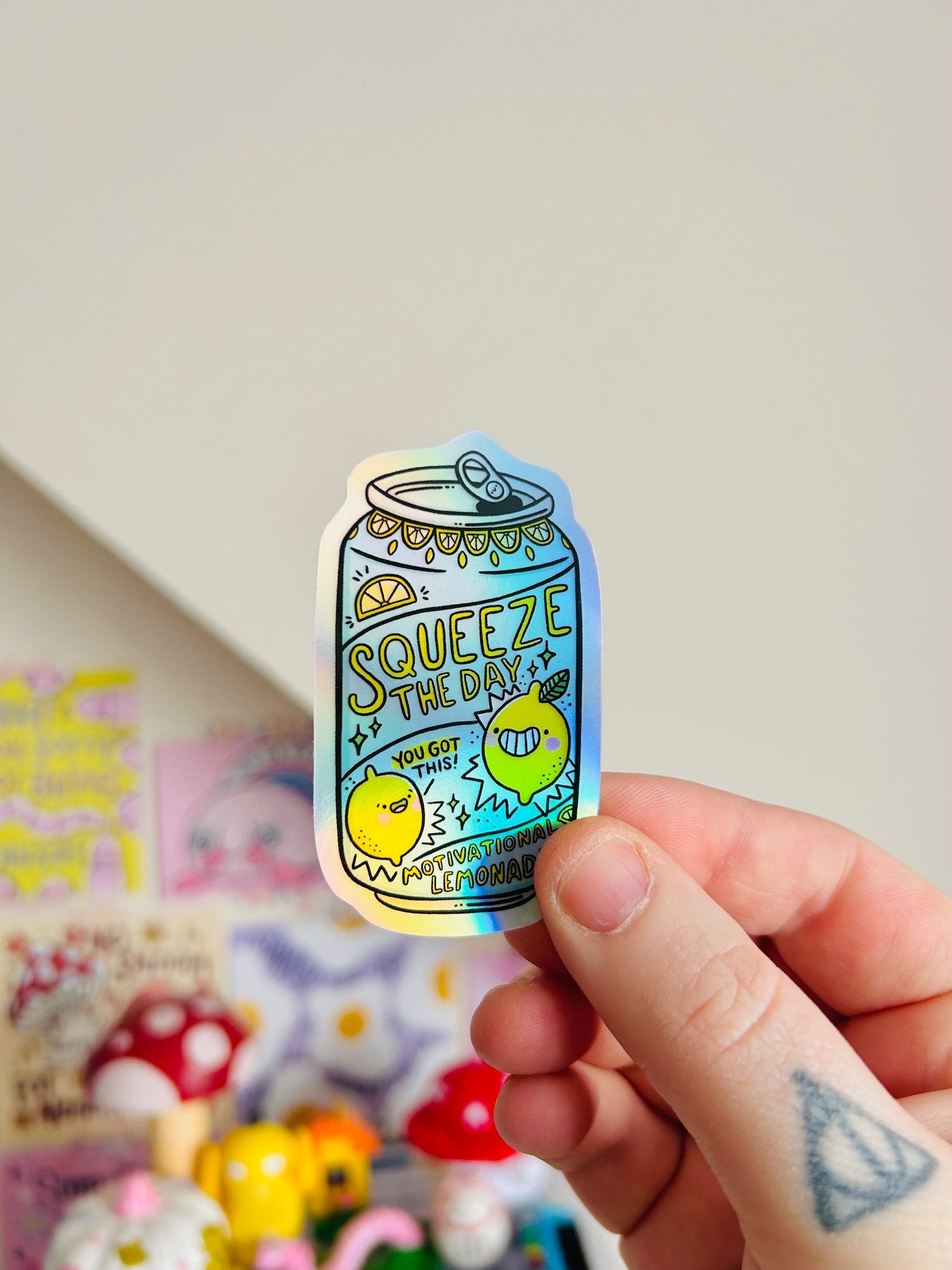 Squeeze The Day - Holographic Waterproof Sticker – Handmade Nottingham