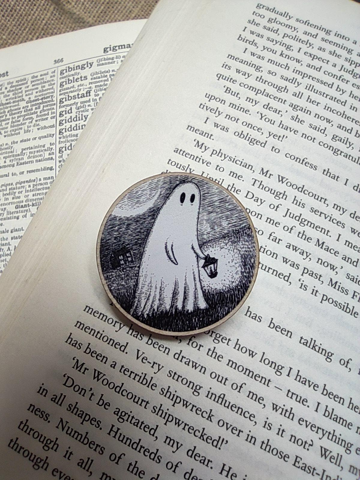 Wandering Ghost Wooden Pin – Handmade Nottingham