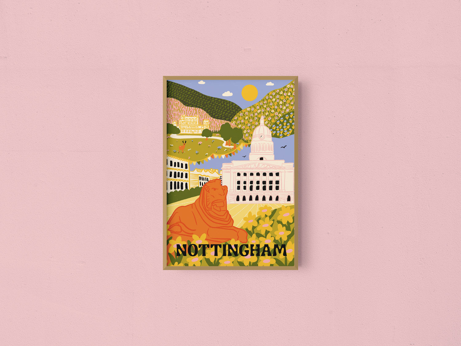 Nottingham Landscape Print – Handmade Nottingham