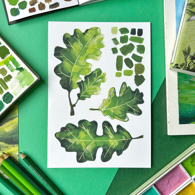 Oak Leaf Study Print – Handmade Nottingham