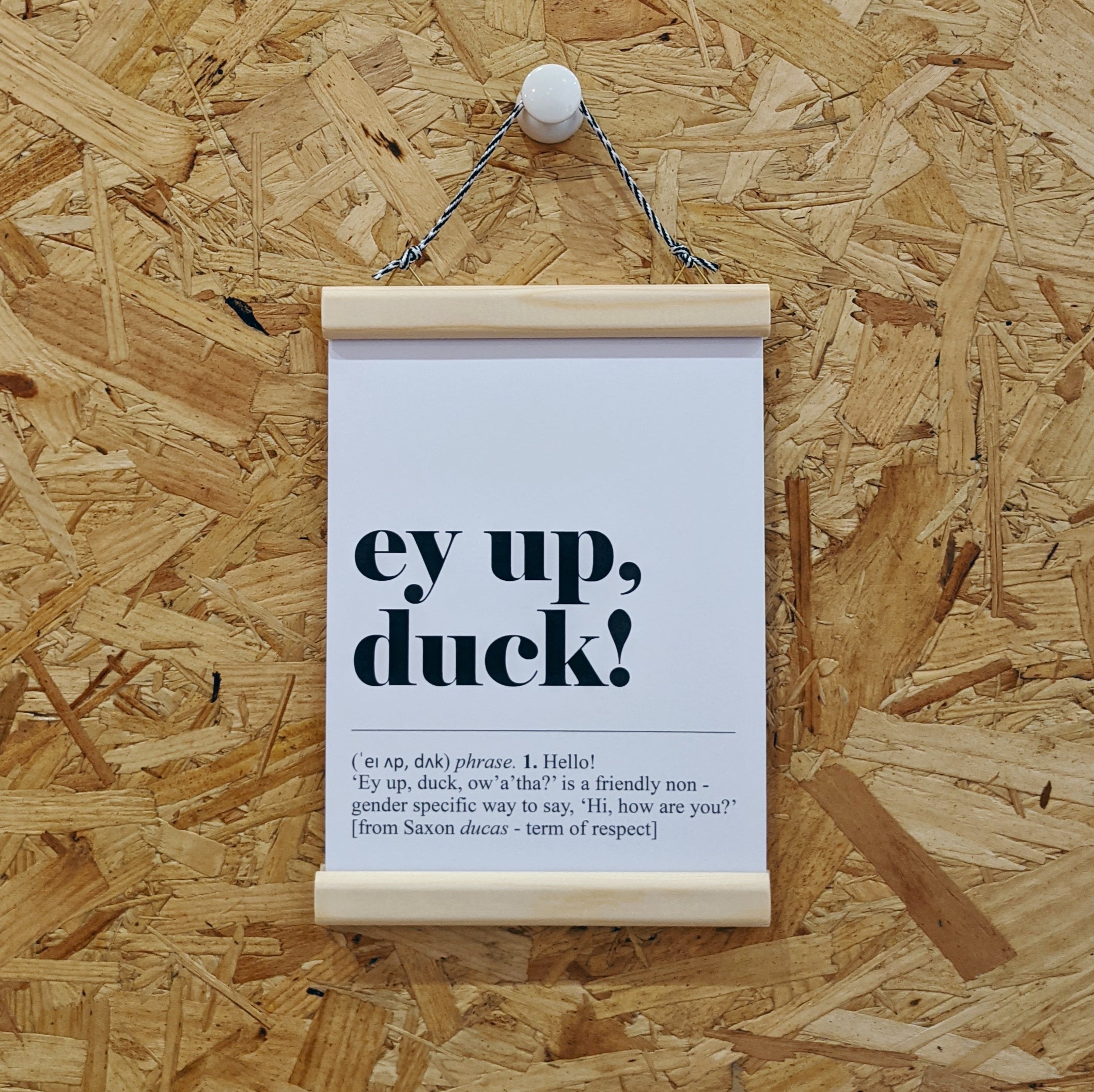 Ey Up , Duck Print – Handmade Nottingham