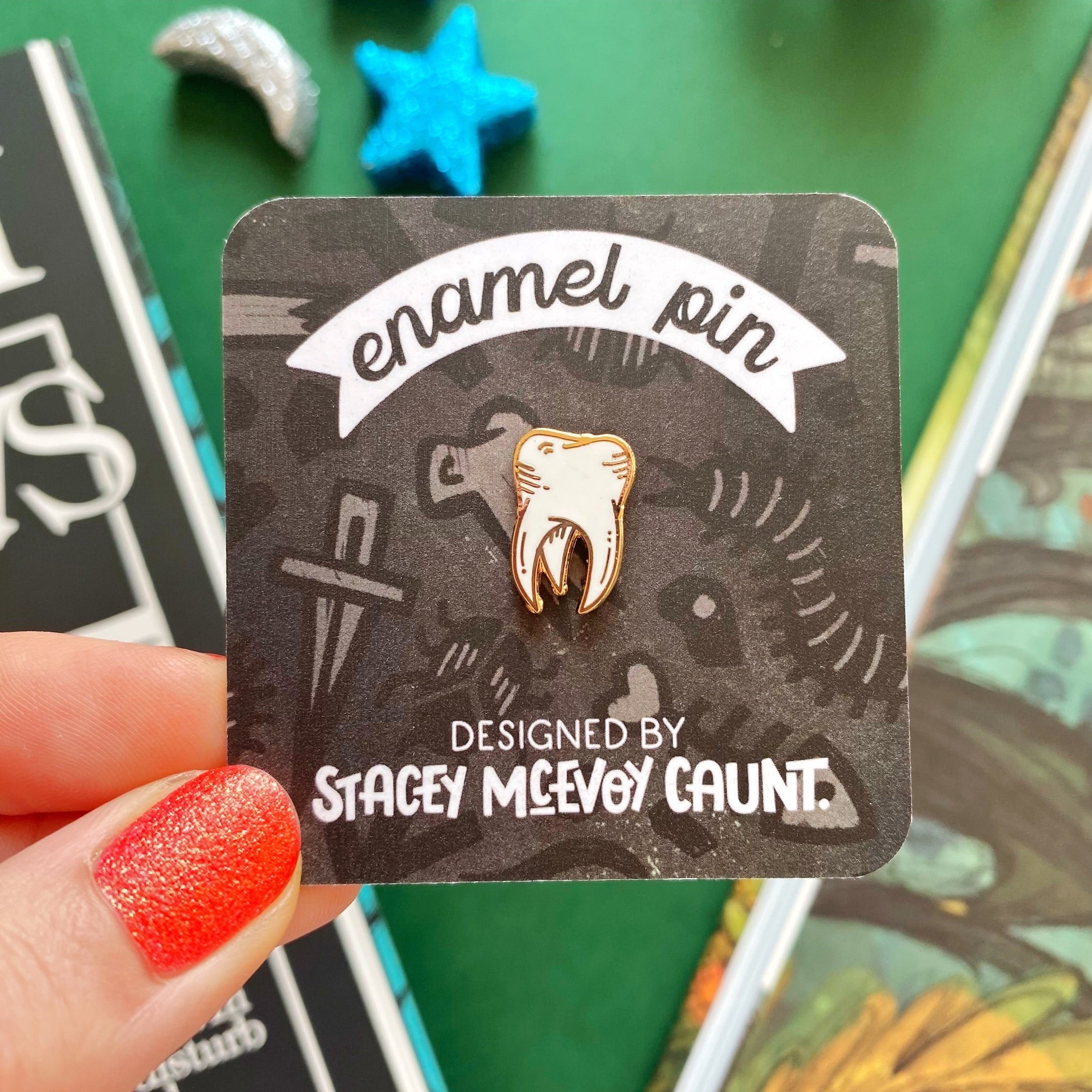 Mini Tooth Enamel Pin – Handmade Nottingham