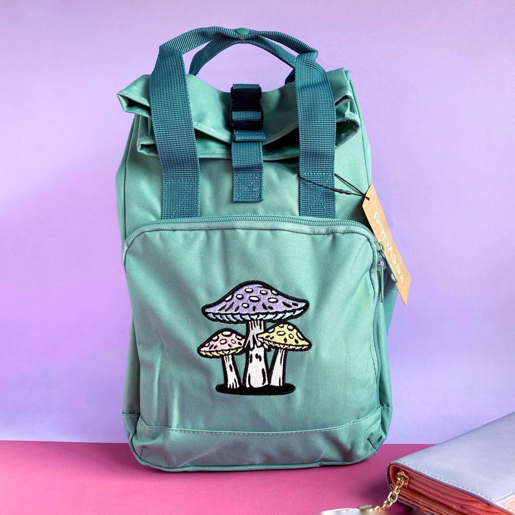 Mushroom Mini Roll-Top Backpack – Handmade Nottingham