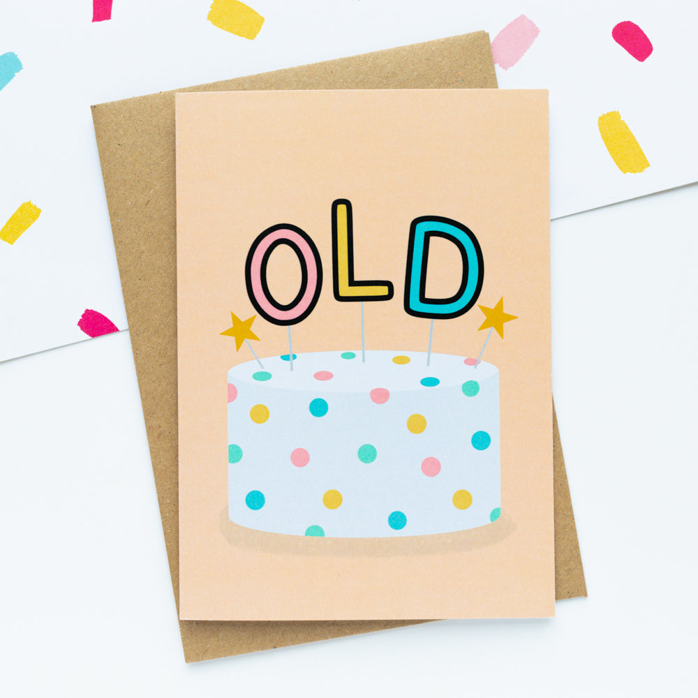 Old Birthday Cake Card – Handmade Nottingham