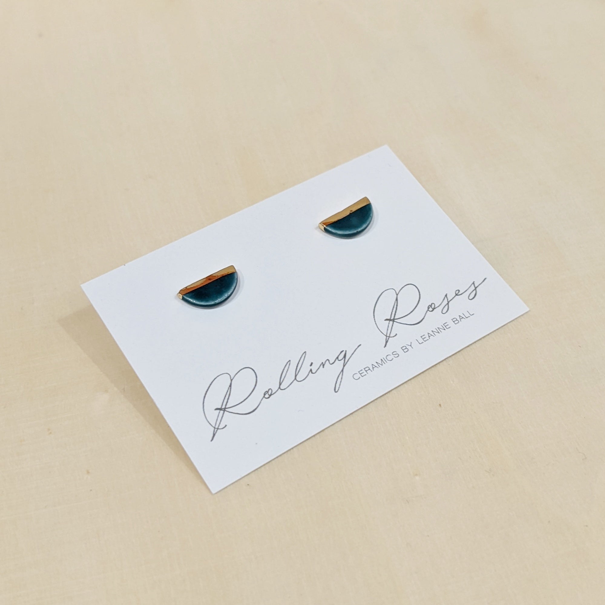 Small Turquoise & Gold Half Circle – Handmade Nottingham