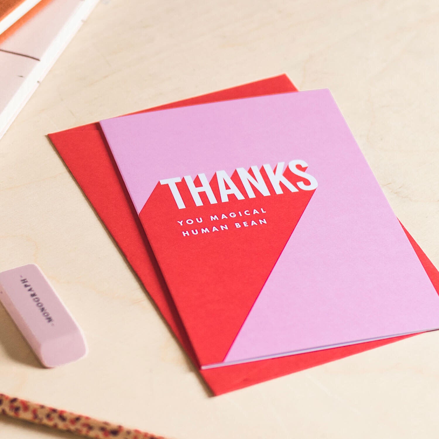 Thanks You Magical Human Bean Card – Handmade Nottingham