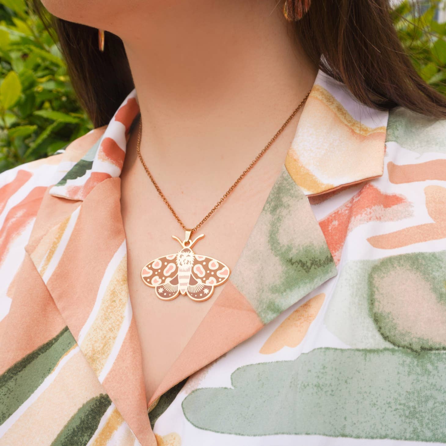 Moth Enamel Pendant Necklace – Handmade Nottingham