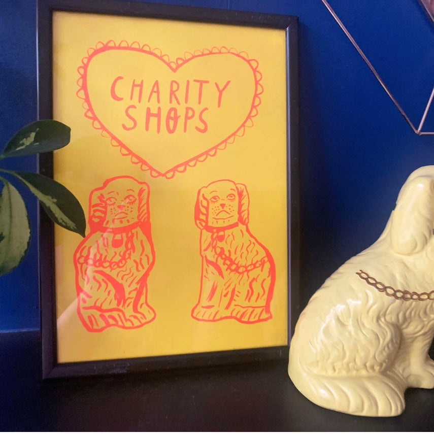 Charity Shops Risograph Print – Handmade Nottingham