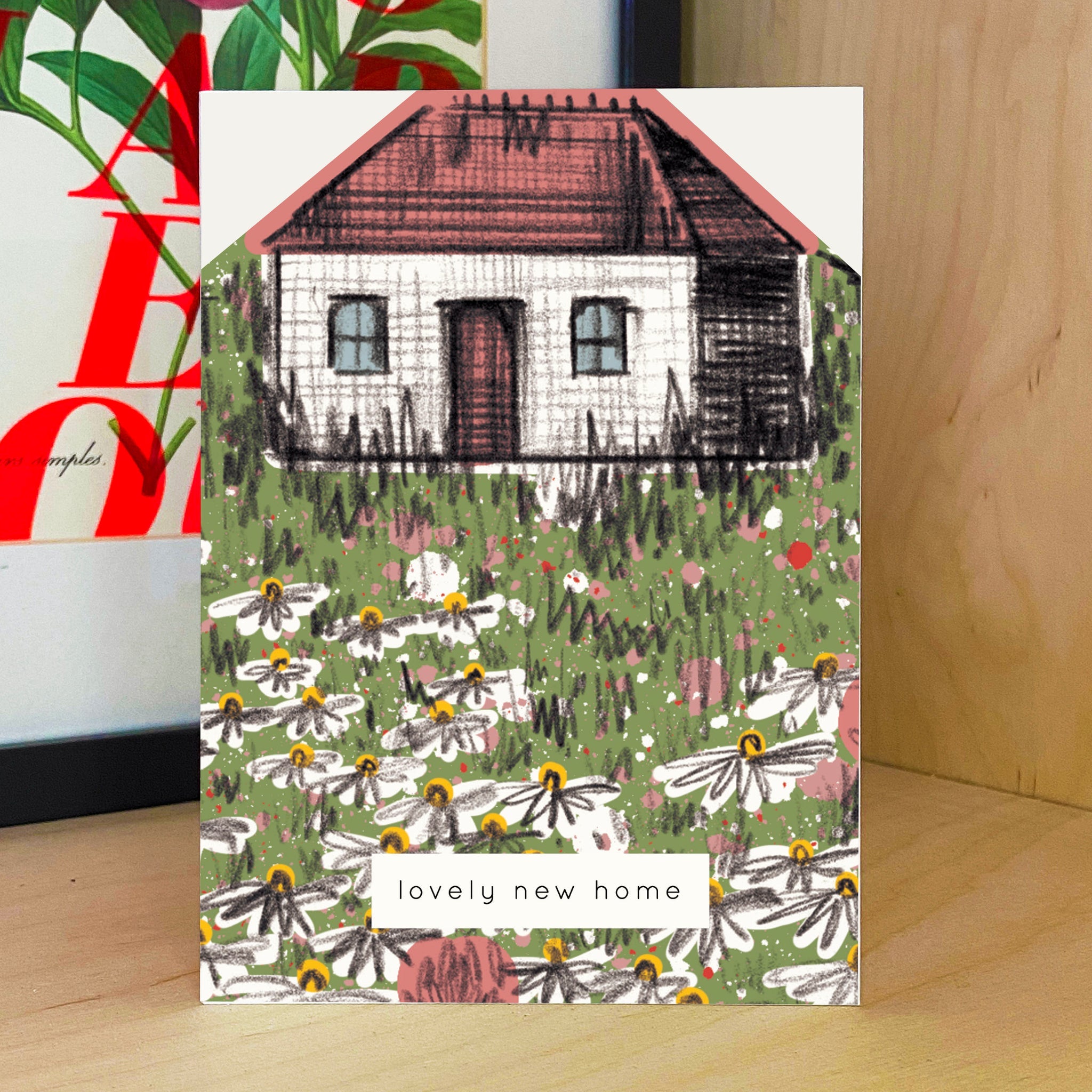 Lovely New Home House Shaped Card – Handmade Nottingham